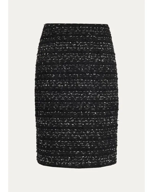 Rickie Freeman For Teri Jon Metallic Tweed Knee-length Pencil Skirt