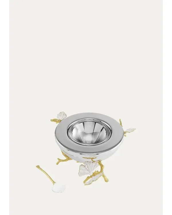 Michael Aram Butterfly Ginkgo Gold Caviar Dish With Spoon