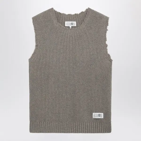 MAISON MARGIELA Ribbed Wool-blend Vest - Beige