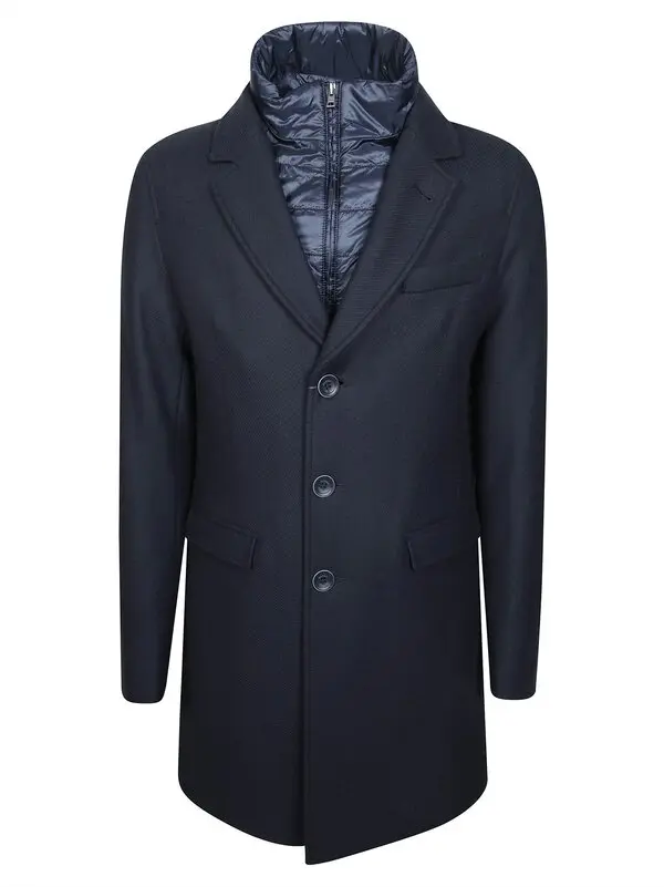 Herno Wool Overcoat With Refined Front Detail