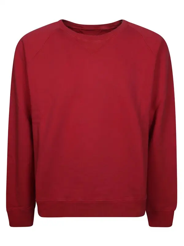 FORTELA Harvard Crewneck Sweatshirt In Fleece Jersey With Raglan Cut - Rosso