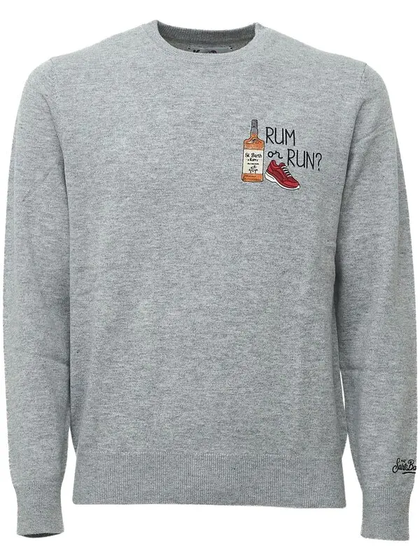 MC2 SAINT BARTH Mini Logo Crewneck Sweater - Grey