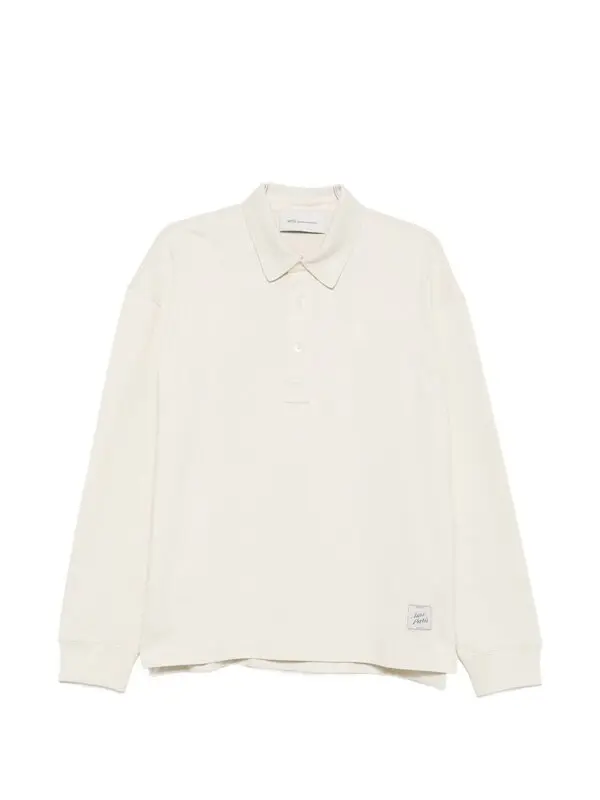AMI Paris Heritage Label Polo - Ivory