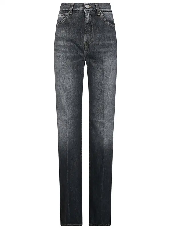 DONDUP High-rise Straight-leg Jeans - Nero
