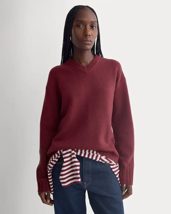 Everlane V-neck Sweater, Extrafine Luxe Merino Wool