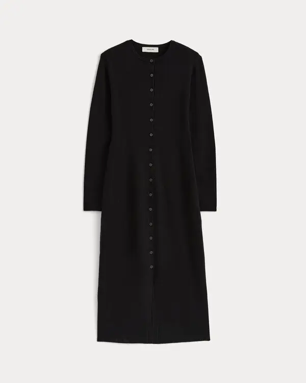 Everlane Fine-knit Maxi Cardigan Dress - Black