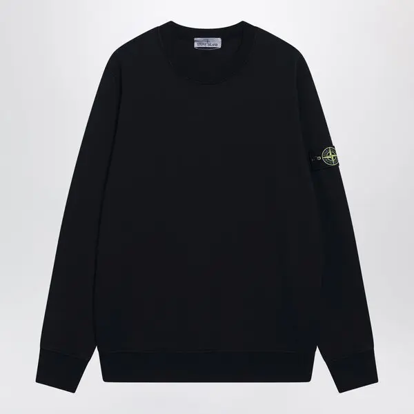 Stone Island Midweight Brushed Interior Raglan Sweatshirt With Ribbed Details - Blue