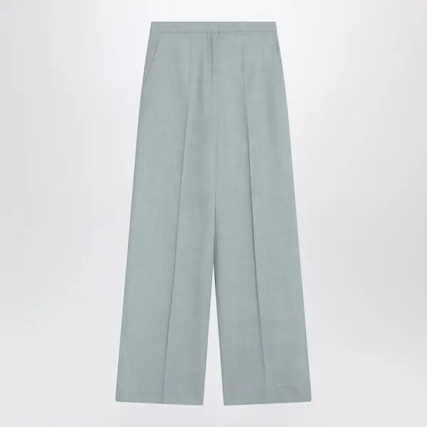 Loulou De Saison Gray Fog Cotton-blend Pants For - Light Blue