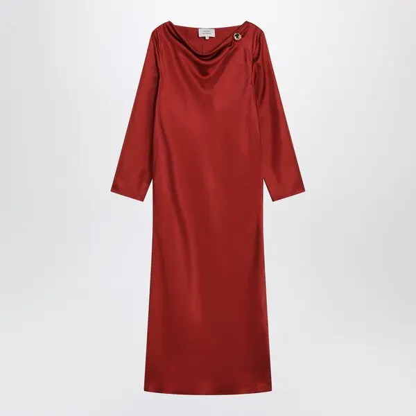 Loulou De Saison Zoya Mini Dress In Silk Twill - Red