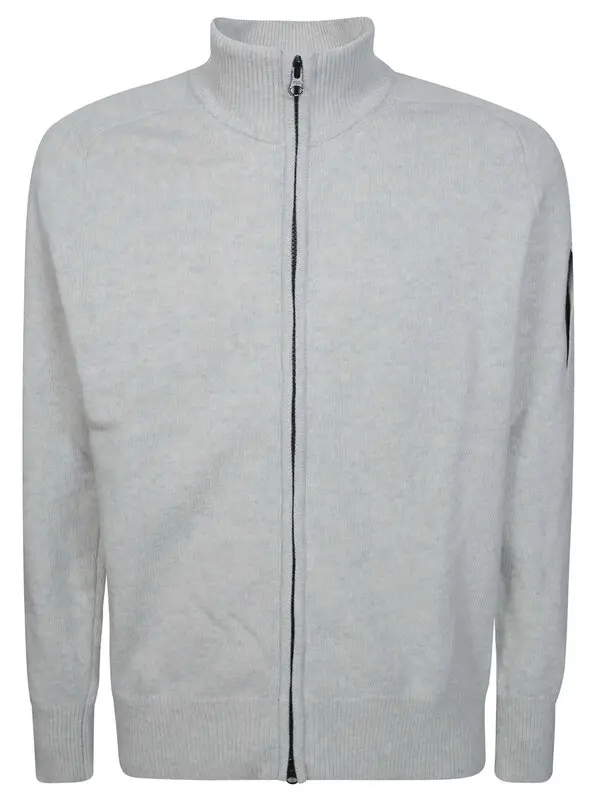 C.P. COMPANY Lambswool Grs Zipped Lens Sweater For