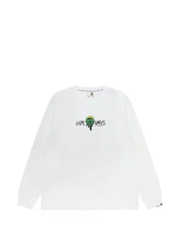AAPE BY *A BATHING APE Aapeunvs Graphic-print Long-sleeve T-shirt - White