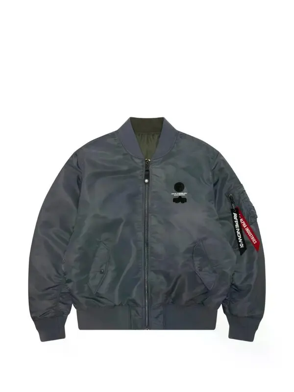 AAPE BY *A BATHING APE X Alpha Embroidery Bomber Jacket - Grey