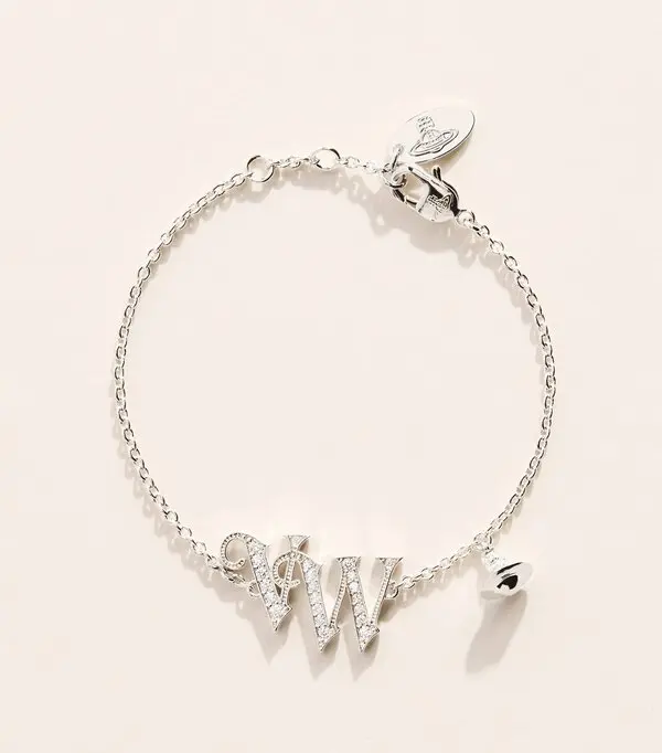 VIVIENNE WESTWOOD Crystal-embellished Vw Bracelet - Silver