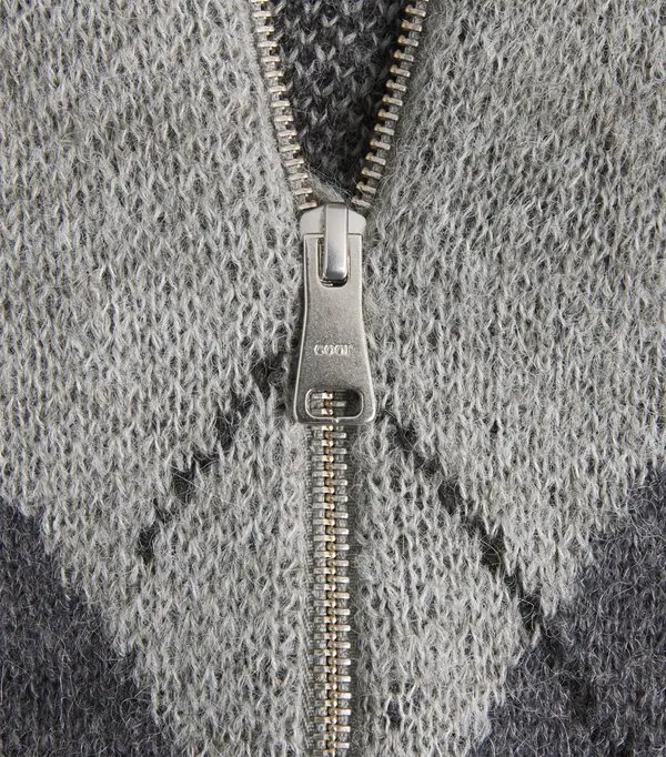 COOR Argyle Zip-up Sweater