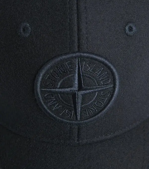 Stone Island Virgin Wool-blend Compass Baseball Cap