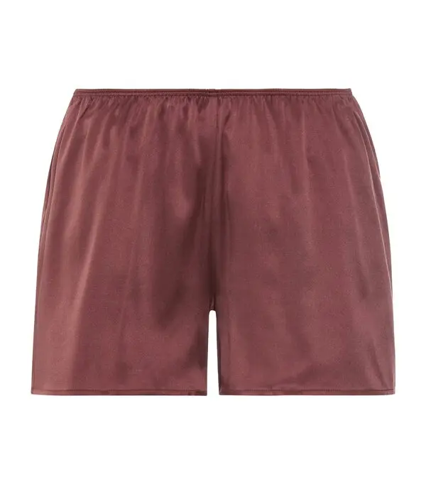 Hanro Silk Grand Central Pyjama Shorts - Red