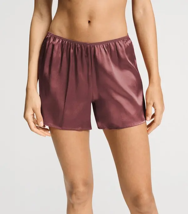 Hanro Silk Grand Central Pyjama Shorts - Red