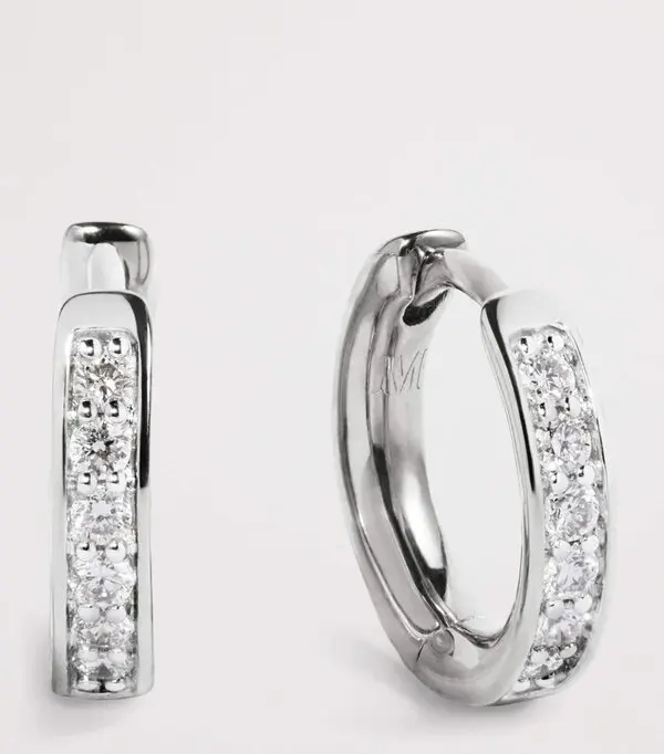 Monica Vinader Sterling And Diamond Essentials Huggie Earrings