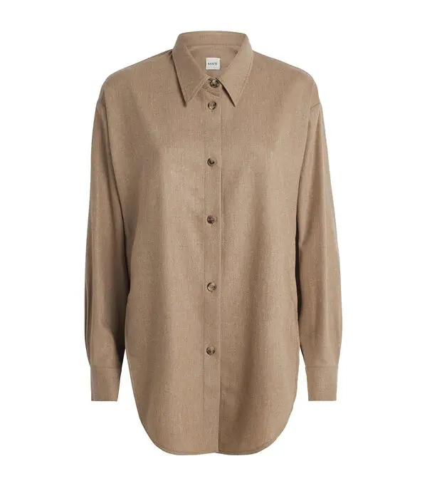 Khaite Long-sleeve Goya Shirt - Beige