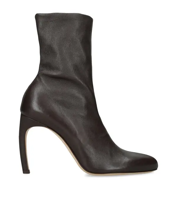 Victoria Beckham Leather Harlow Heeled Boots 100 - Brown