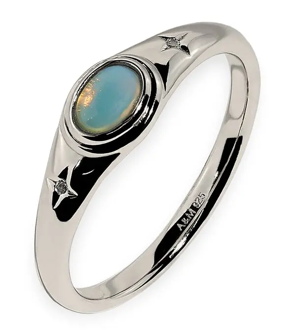 ASTRID & MIYU Rhodium-plated Cosmic Ring - Silver