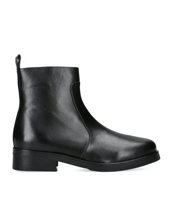 Studio Nicholson Leather Square-toe Ankle Boots