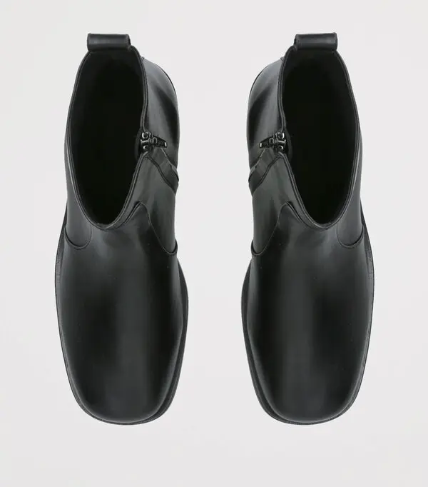 Studio Nicholson Leather Square-toe Ankle Boots
