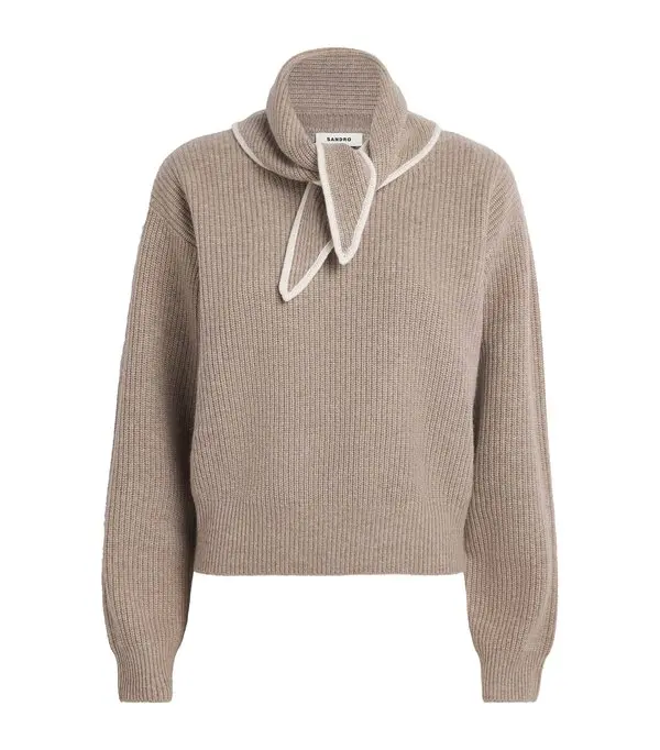 Sandro Wool-cashmere Bandana Sweater - Brown