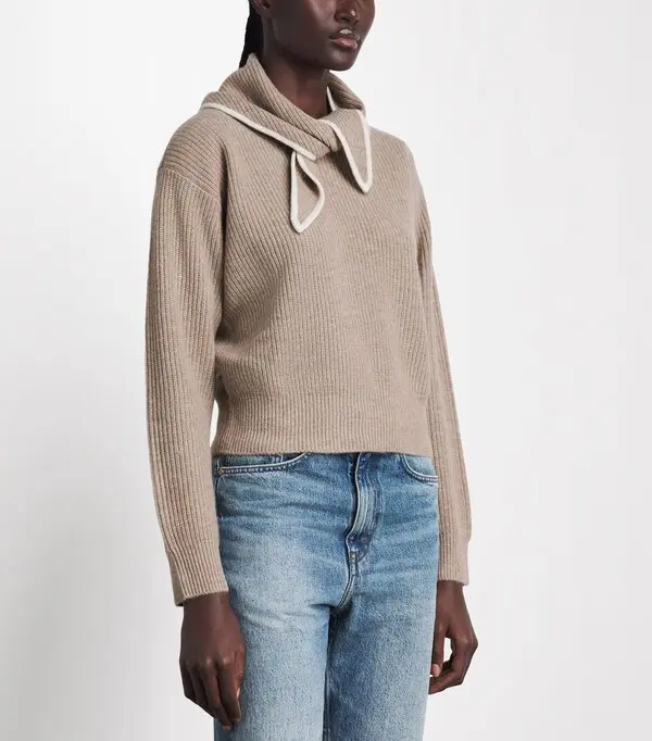 Sandro Wool-cashmere Bandana Sweater - Brown
