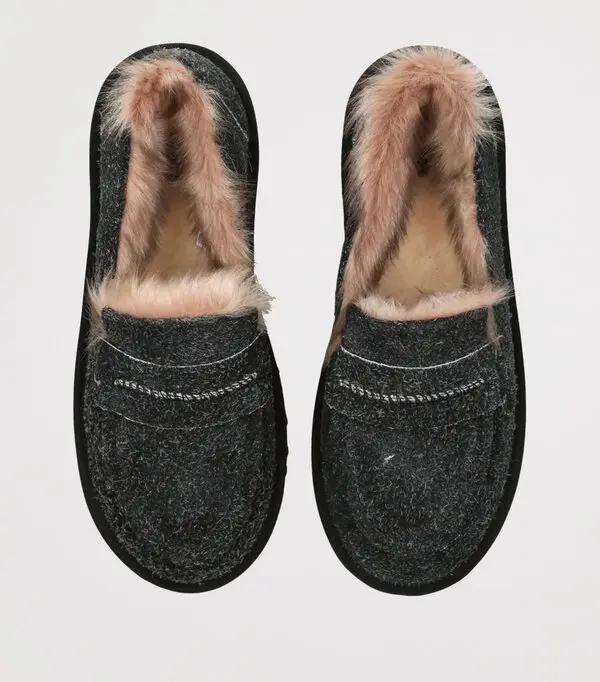 UGG Textured Suede Ellis Loafers - Black