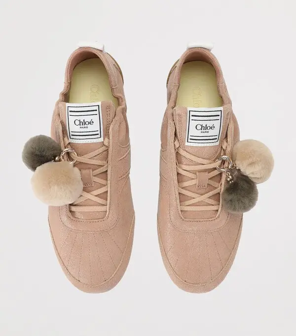 Chloé Suede Kick Ballerina Sneakers - Nude