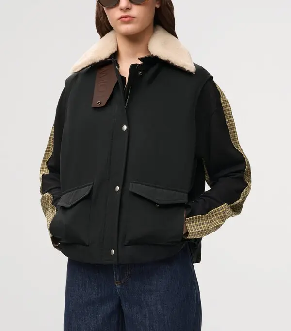 Loewe Technical Shearling-collar Gilet