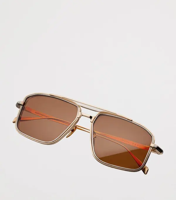 JACQUES MARIE MAGE Titanium Earl Aviator Sunglasses