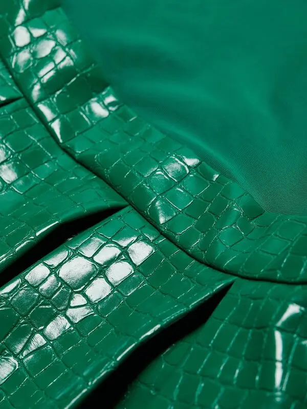 Alice + Olivia Chara Croc-embossed Minidress