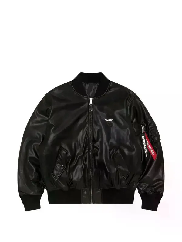 AAPE BY *A BATHING APE X Alpha Embroidered Reversible Jacket - Black
