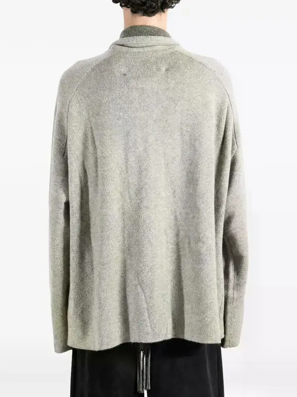 ZIGGY CHEN Fringed-scarf Wool Cardigan
