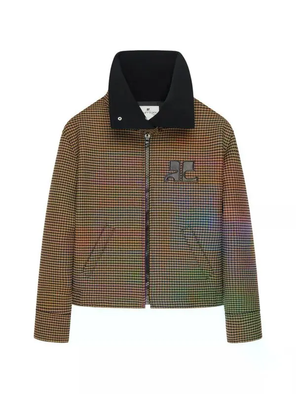 COURREGES Houndstooth High-collar Jacket