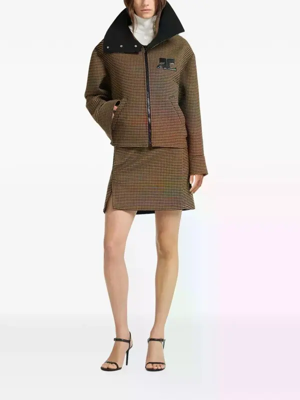 COURREGES Houndstooth High-collar Jacket