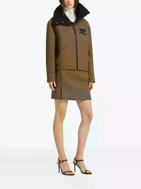 COURREGES Houndstooth High-collar Jacket
