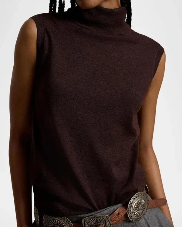 Polo Ralph Lauren Wool Turtleneck Sleeveless Sweater