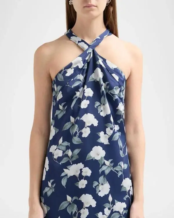 SACHIN BABI Laurant Floral Print Halterneck Gown