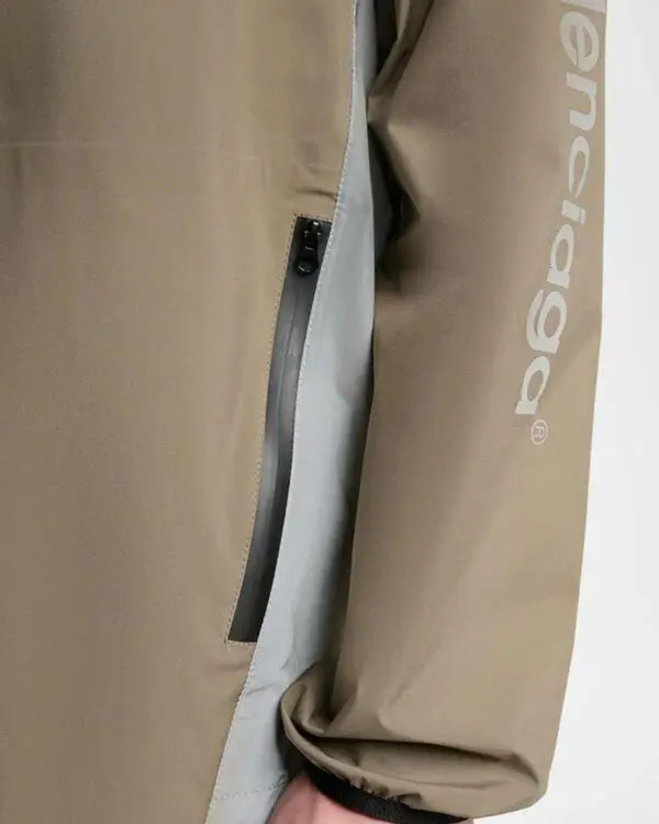 Balenciaga Logo Zip-front Hooded Jacket - Grey