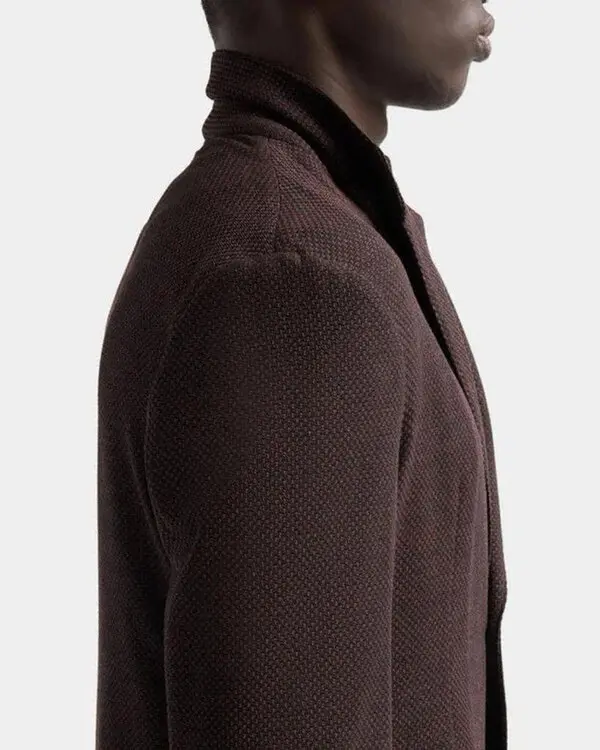 Emporio Armani Square Textured Wool-blend Soft Jacket