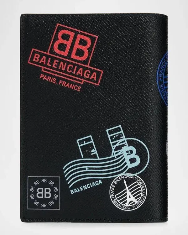 Balenciaga Apos;s Stamp Leather Passport Holder