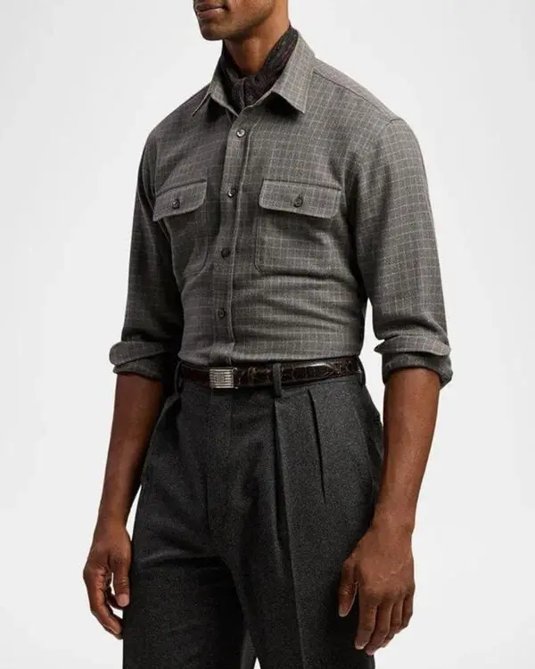 Ralph Lauren Apos;s Tattersall Cotton Flannel Shirt