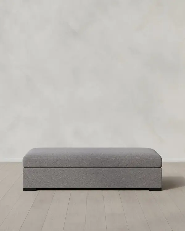 Quince Stillman Coffee Ottoman In Performance Basketweave - Ash