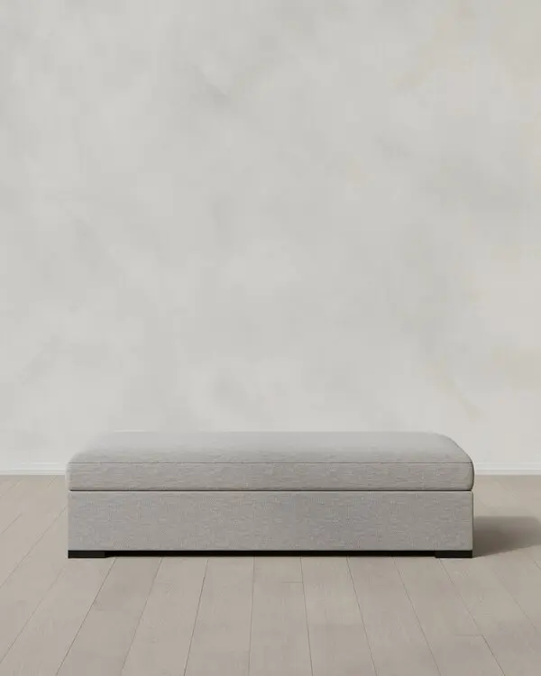 Quince Stillman Coffee Ottoman In Performance Basketweave - Fog