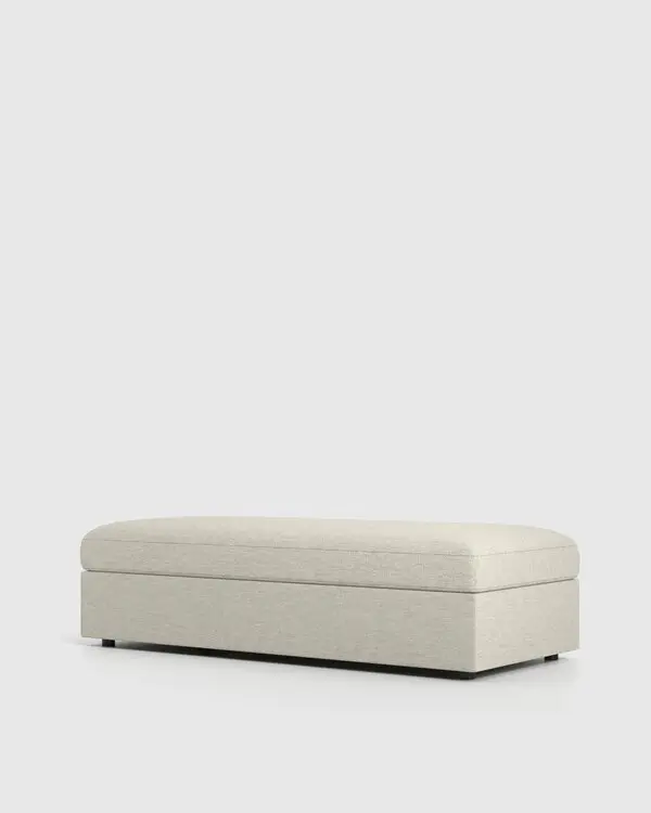 Quince Sierra Coffee Ottoman In Performance Basketweave - Ivory