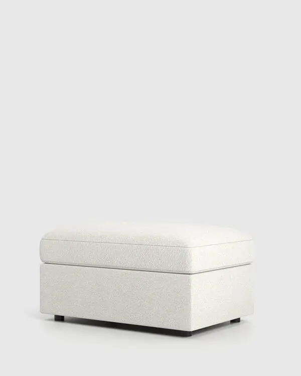 Quince Sierra Ottoman In Performance Boucle - Fern
