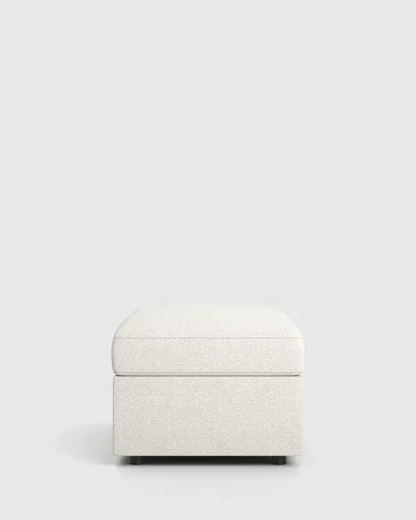 Quince Sierra Ottoman In Performance Boucle - Fern